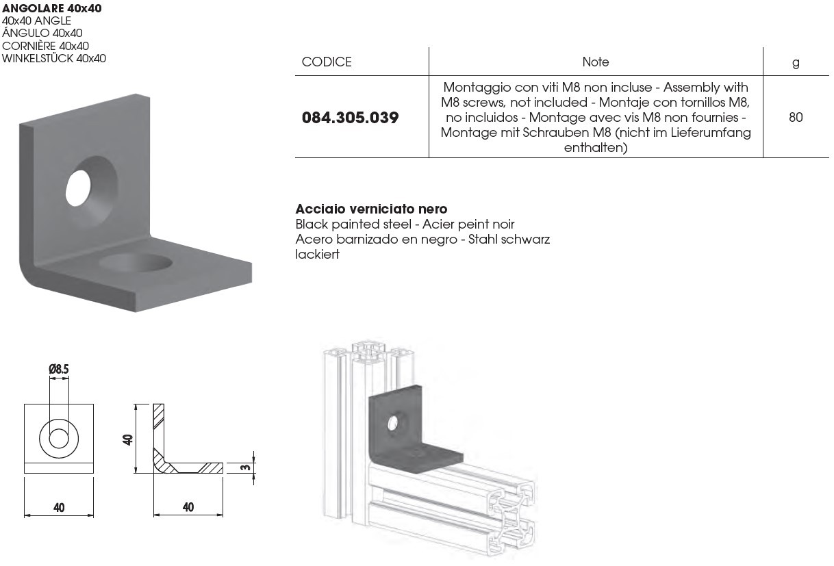 40x40 L-Bracket - (084.305.039)