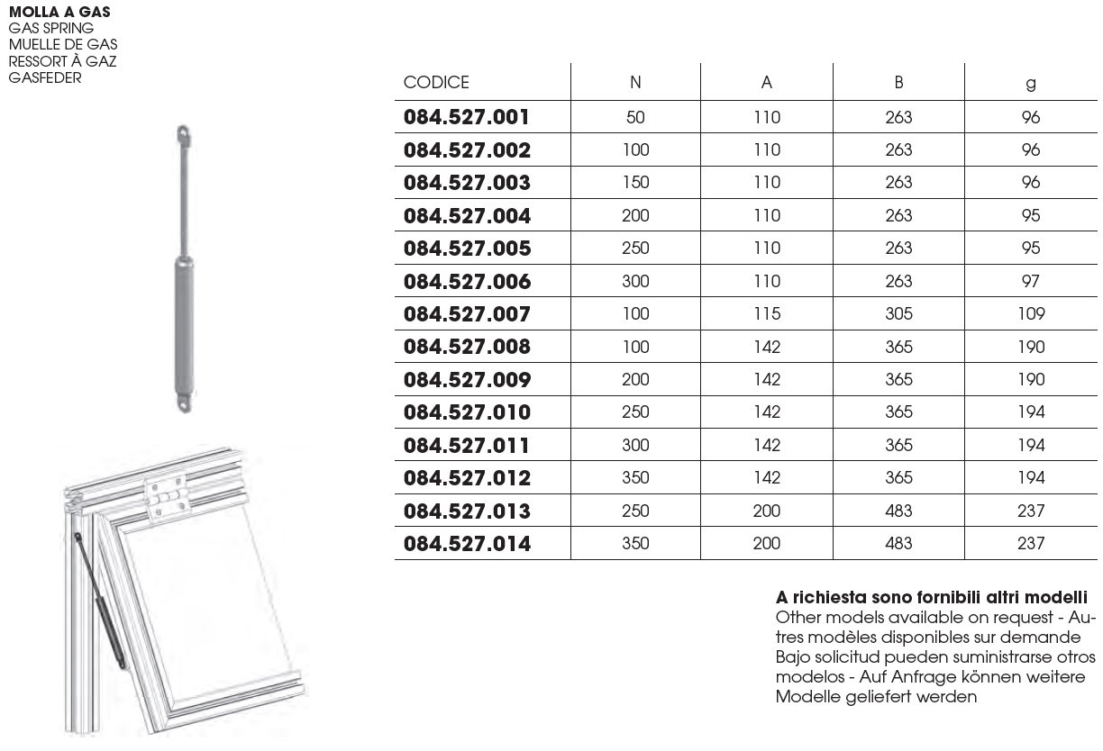 GAS SPRING - 50N - (084.527.001)